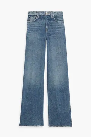 Rag & Bone Miramar Sofie Denim-effect Wide-leg Pants - Mid Denim