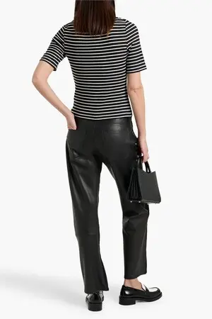 Rag & Bone Striped Ribbed-knit Turtleneck Top