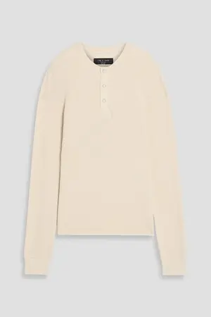 Rag & Bone Dexter Cotton-piqué Henley Sweater