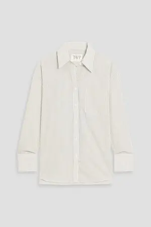TWP Striped Cotton-blend Poplin Shirt - Ivory