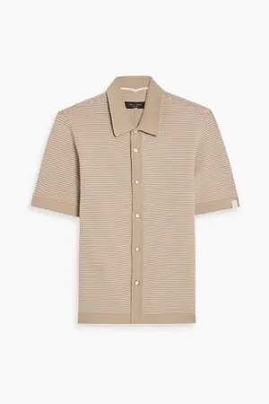 Rag & Bone Harvey Striped Jacquardknit Cottonblend Shirt - Beige