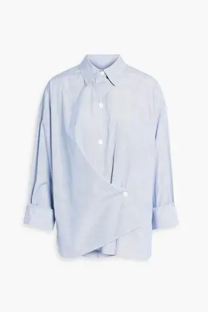 TWP Asymmetric Striped Shirt - Light Blue