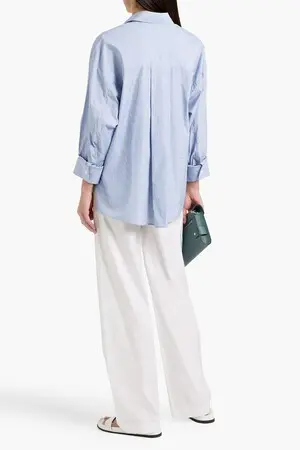 TWP Asymmetric Striped Shirt - Light Blue