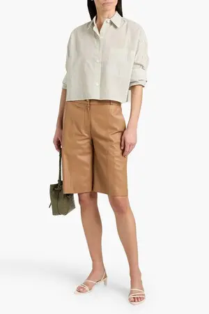TWP Cropped Striped Cotton-poplin Shirt - Ivory