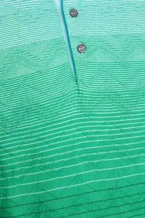 Missoni Dégradé Crochetknit Cotton Polo Shirt - Jade