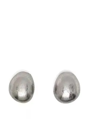 MONIES Metallic-effect Clip-on Earrings - Silver