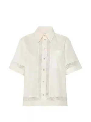 Marella Lace-trimmed Cotton Poplin Shirt