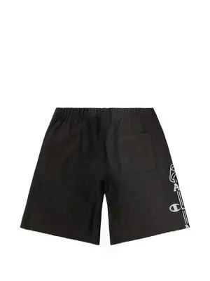 Champion X Aries Logo Print Raw Hem Shorts