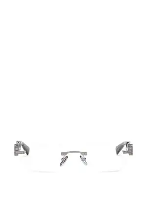 Balmain Geometric-frame Rimless Glasses - Silver