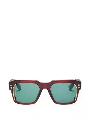 AKONI Geometric-frame Sunglasses - Brown