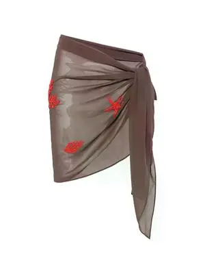 MC2 SAINT BARTH Bead-embellished Sarong - Brown