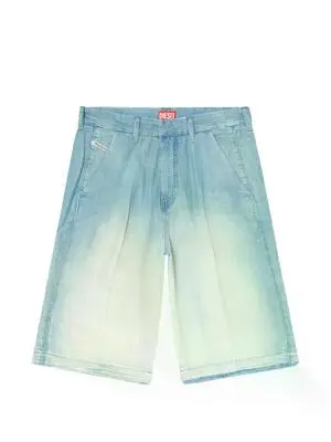 DIESEL® Gradient Effect Wide Leg Denim Shorts