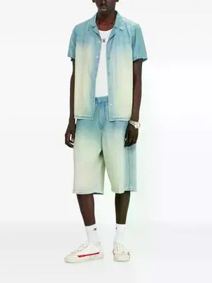 DIESEL® Gradient Effect Wide Leg Denim Shorts