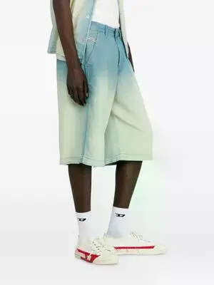 DIESEL® Gradient Effect Wide Leg Denim Shorts