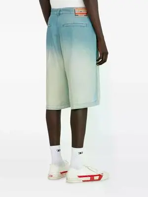 DIESEL® Gradient Effect Wide Leg Denim Shorts