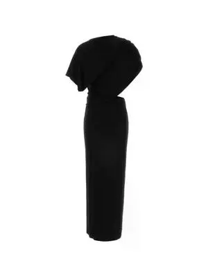 Alberta Ferretti Draped Cut-out Detail Maxi Dress - Black