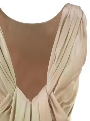 Max Mara Draped-back Silk Gown - Neutrals