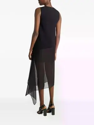 Michael Kors Asymmetric Veiled Midi Dress