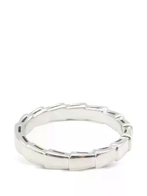 BVLGARI 18k White Gold Serpenti Viper Ring - Silver