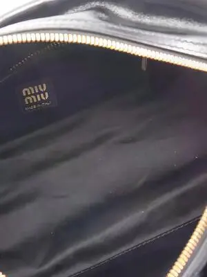 Miu Miu 2010s Softy Shine Leather Shoulder Bag - Black