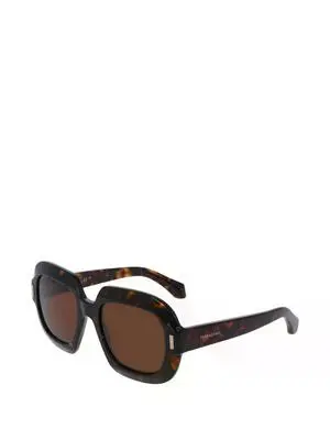 FERRAGAMO Tortoiseshell-effect Square Frame Sunglasses