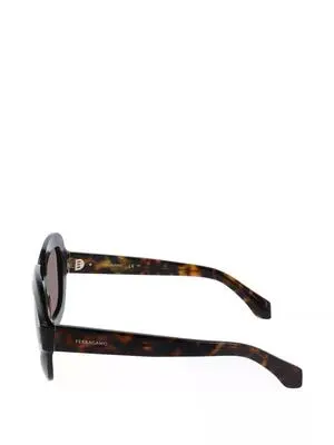 FERRAGAMO Tortoiseshell-effect Square Frame Sunglasses