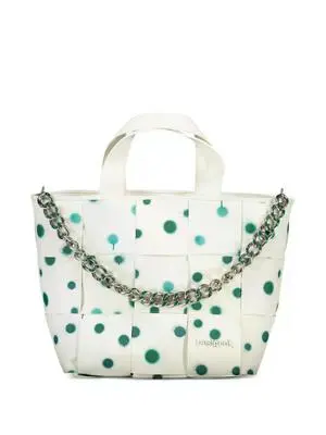 Desigual Polka-dot Tote Bag With Chain Strap