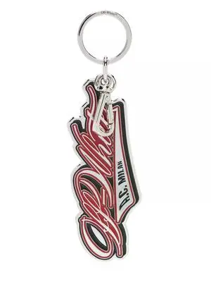 Off-White X Ac Milan Logo-plaque Keyring - Silver