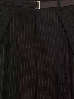 Sacai Chalk-stripe Belted Trousers