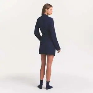 SKIMS Sleep Short Robe | Blue - Navy
