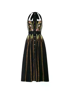TEMPERLEY LONDON Juniper Embroidered Halterneck Midi Dress