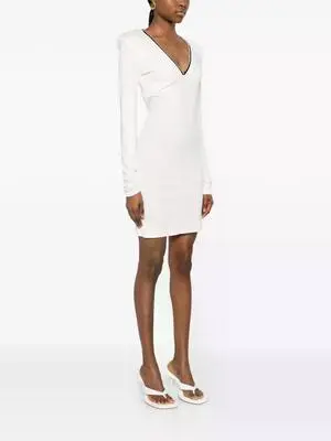 Just Cavalli Beaded V-neck Mini Dress