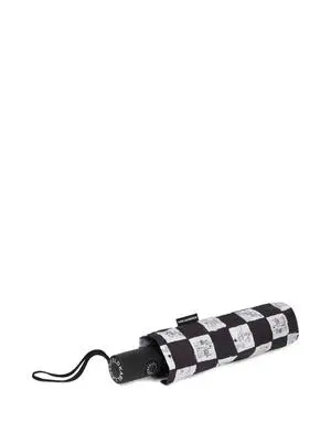 Karl Lagerfeld K/ballet Checkered Sketch-print Umbrella - Black