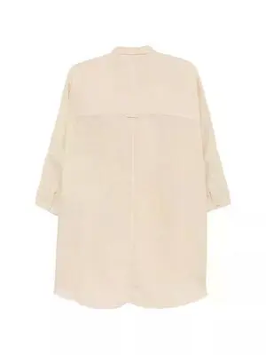 120% Lino Oversized Button-down Top - Neutrals