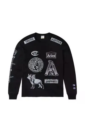 Champion X Aries Graphic-print Sweatshirt - Black