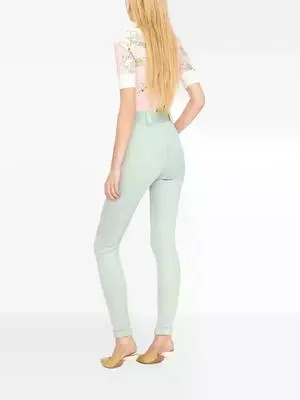 Chloé Pressed-crease High-waisted Trousers - Green