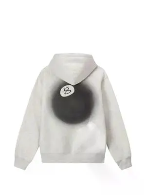 StÜssy 8 Ball Fade Drawstring Hoodie - Grey