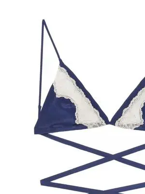MAISON JEJIA Anna Lace-trim Bra - Blue