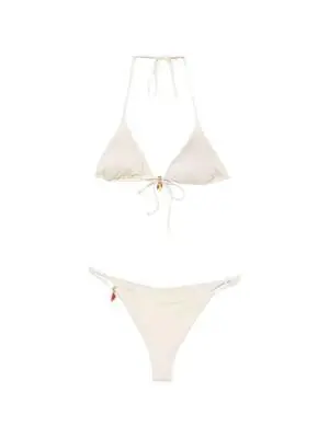 MC2 SAINT BARTH Lezzy Charm-embellished Bikini - Neutrals