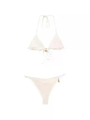 MC2 SAINT BARTH Lezzy Charm-embellished Bikini - Neutrals