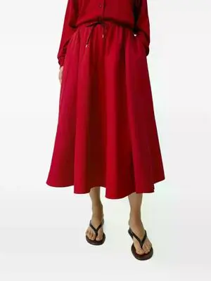 CORDERA Flared Midi Skirt - Red