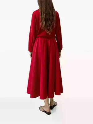 CORDERA Flared Midi Skirt - Red