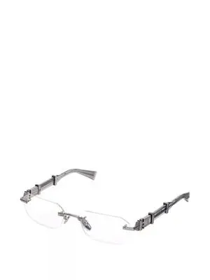 Balmain Geometric-frame Rimless Glasses - Silver