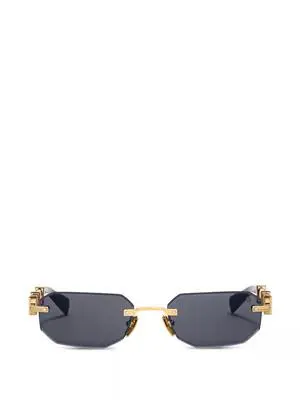 Balmain Geometric-frame Rimless Sunglasses - Black