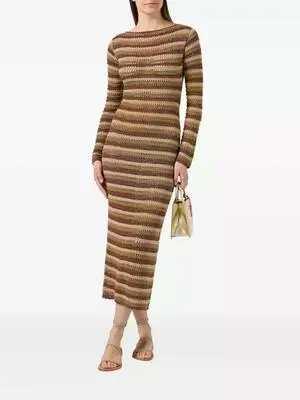 MC2 SAINT BARTH Robyn Striped Maxi Dress - Neutrals