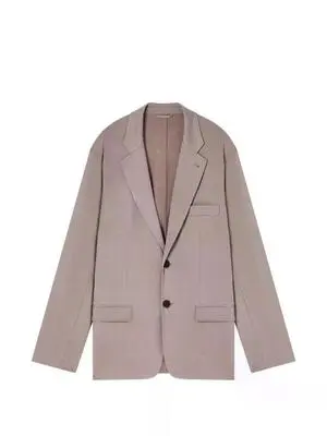 Emporio Armani Single-breasted Jacket In Waffle-effect Armure Fabric - Grey