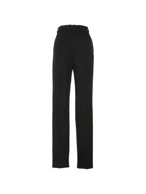 Saint Laurent Pleated Satin-trim Trousers