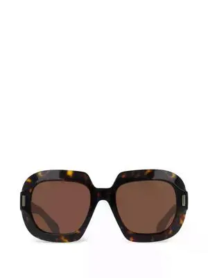 FERRAGAMO Tortoiseshell Square Frame Sunglasses - Brown
