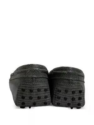 TOD'S Lizard-embossed Bow Loafers - Grey