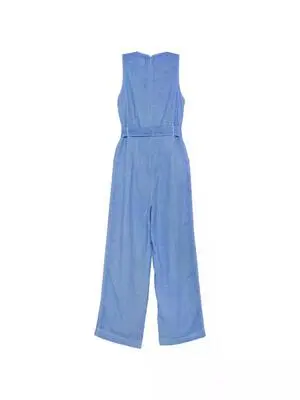 120% Lino Belted Sleeveless Jumpsuit